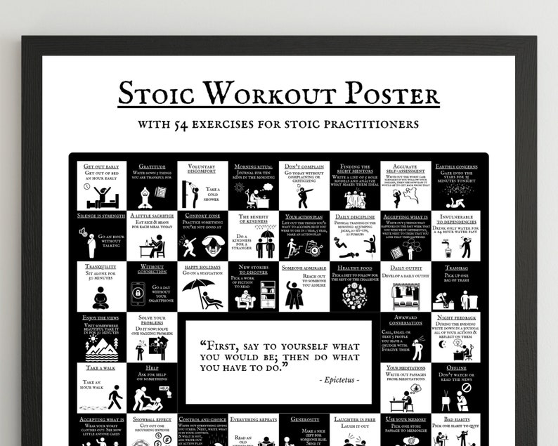 Daily Stoic Routines Chart Stoicism Art Print mit 54 - Etsy
