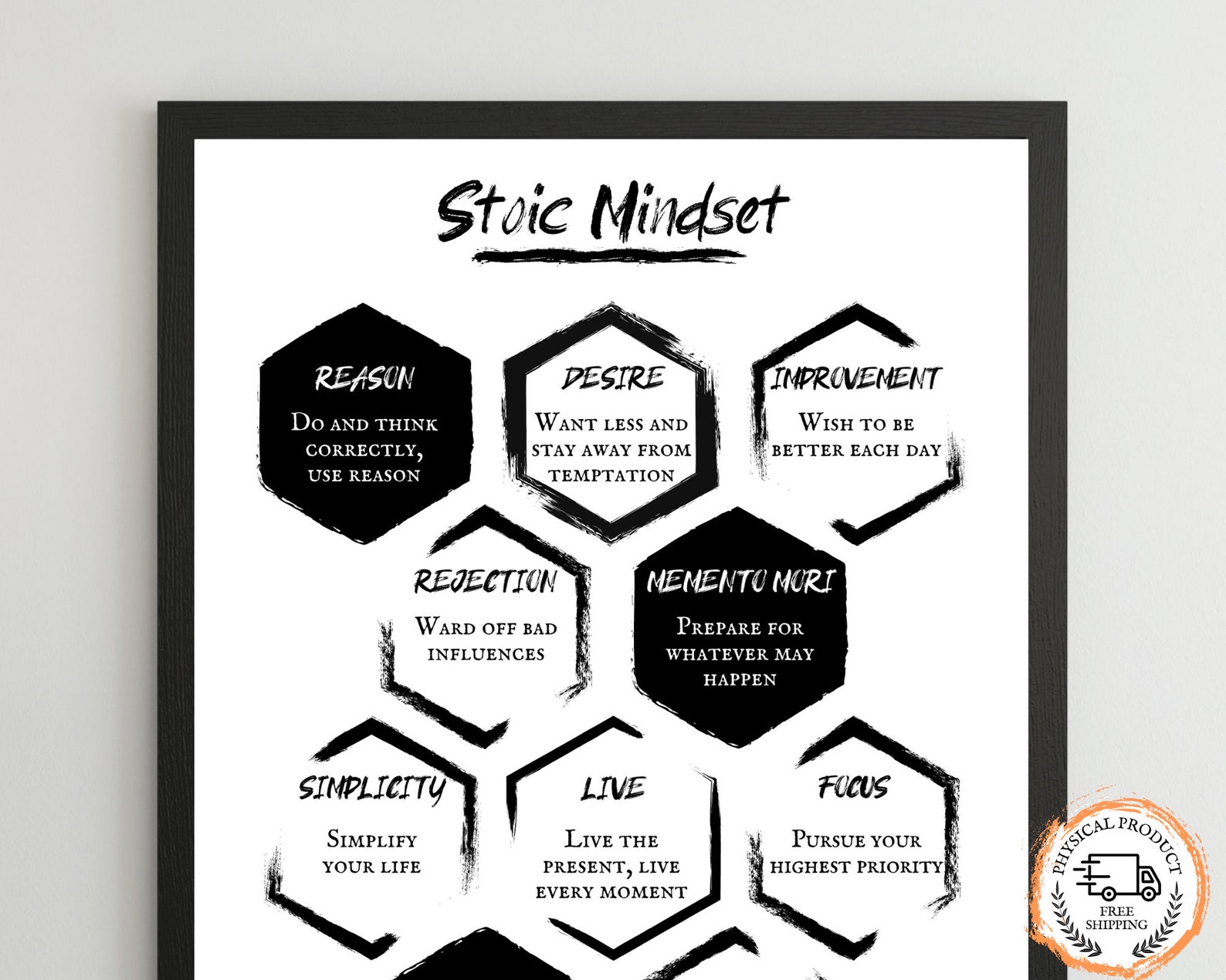 Stoicism Meaning in 10 Stoic Principles Daily Stoic | Etsy