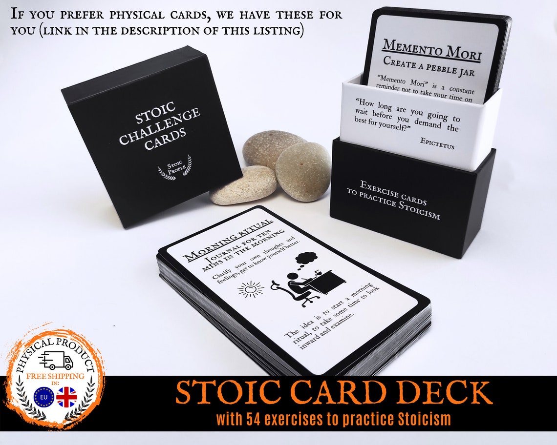 Stoicism Cards Stoic Exercise Challenge Cards Daily Stoic - Etsy