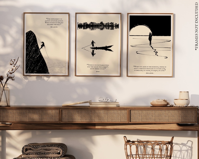 Stoic Wall Art Set of 3 Prints: Marcus Aurelius Quote Posters - Seneca ...