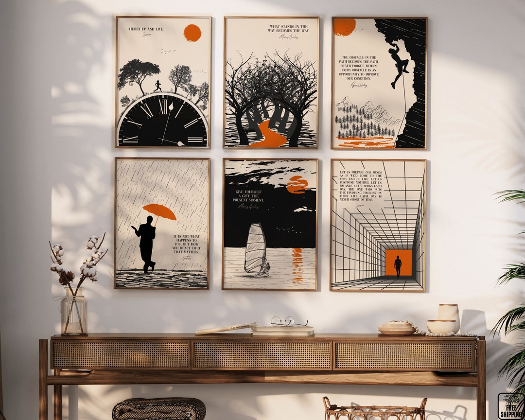 Stoicism Wall Art Set of 6 Stoic Prints | Marcus Aurelius Art Seneca ...