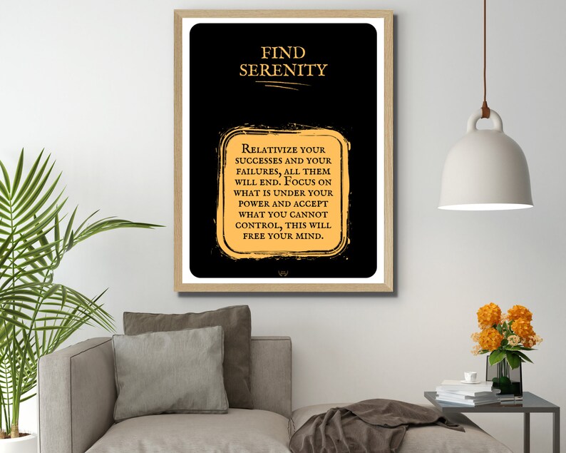 Serenity Definition Print Serenity Sign Wall Art Daily Stoic - Etsy