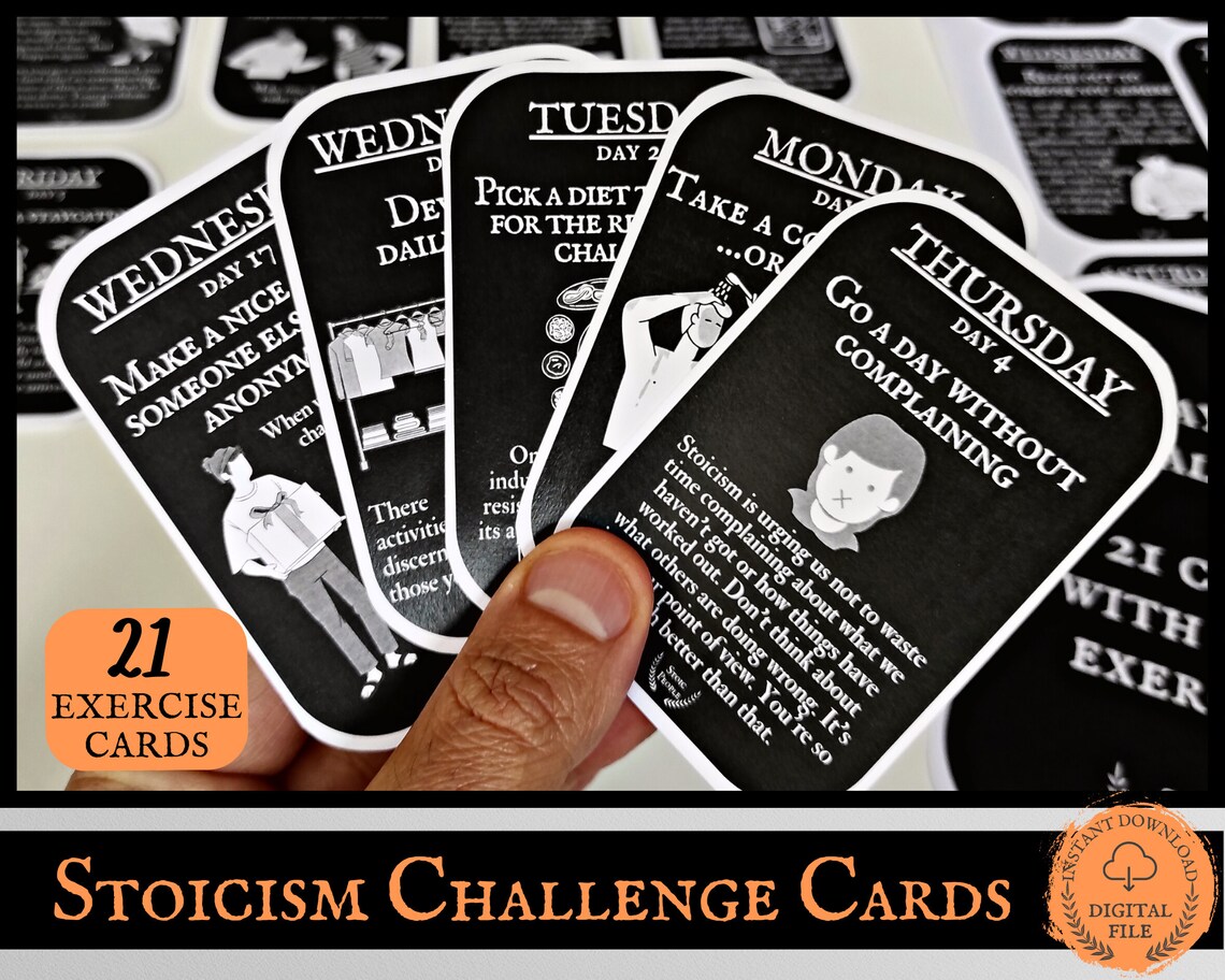 Stoic Practice Card Deck Stoicism Cards Game Daily Stoic | Etsy