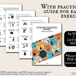 Stoic Exercise Poster With 48 Stoicism Exercises, Stoicism Training ...
