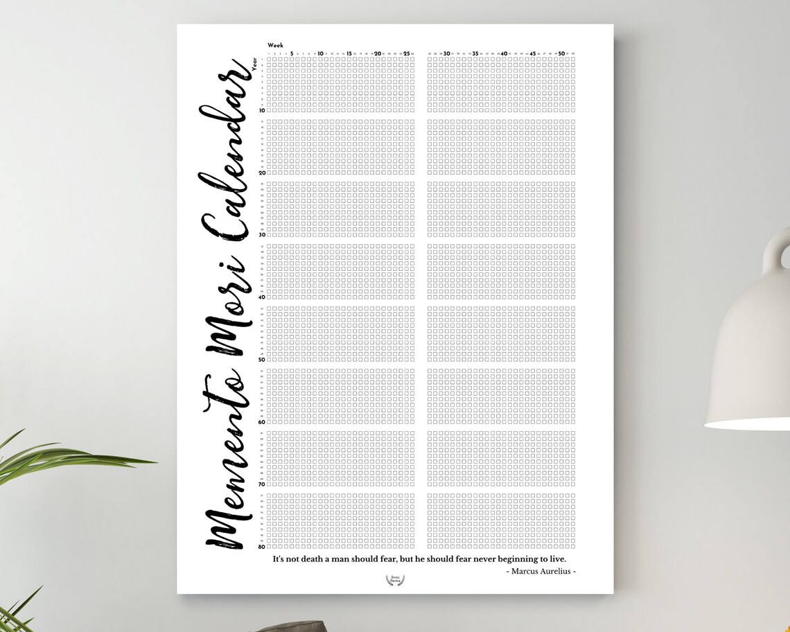 Memento Mori Life Calendar Stoicism Stoic Poster Marcus - Etsy