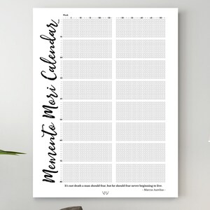 Memento Mori Life Calendar Stoicism, Stoic Poster, Marcus Aurelius ...
