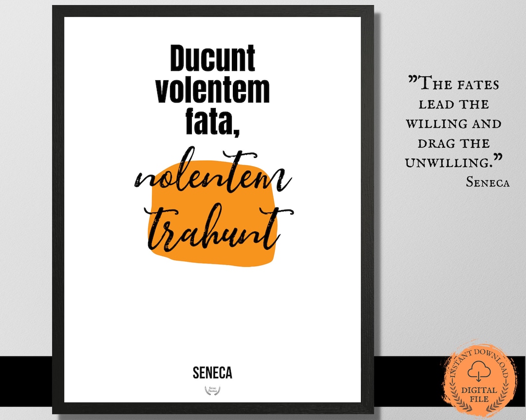 Latin Quote Wall Art Printable, Latin Print Seneca Quote Stoic Poster ...