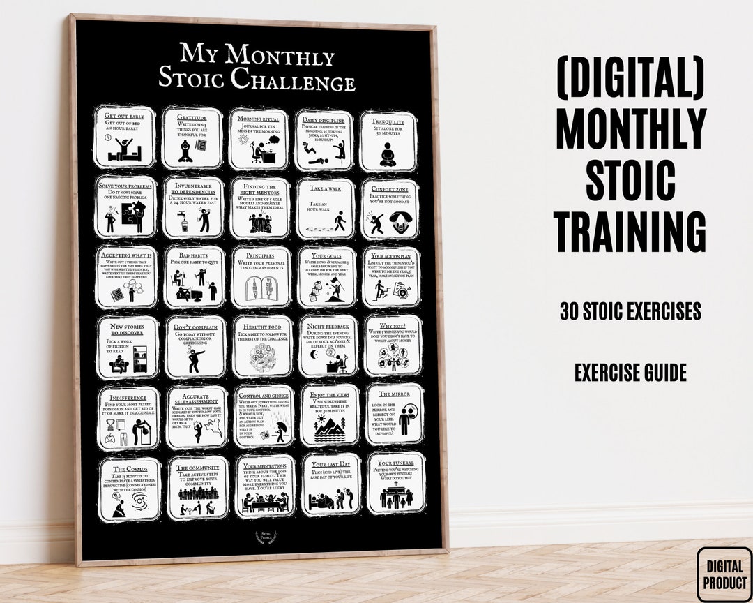 Stoic Exercises in Monthly Board, Stoicism Teaching Poster, Stoicism ...