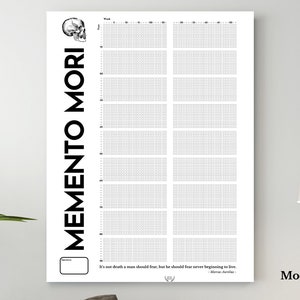 Stoicism Life Calendar Weeks 90 Years of Life in Weeks, Memento Mori ...