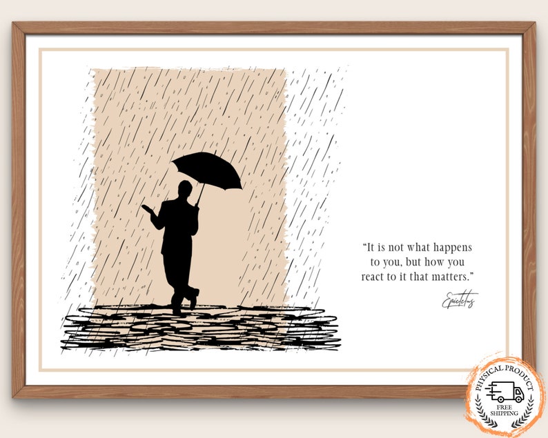 Stoic Poster Epictetus Control Quote Art Stoicism Wall Art - Etsy