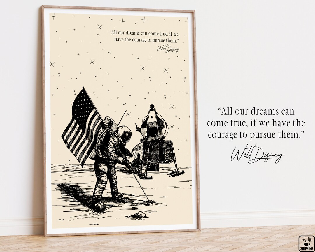 Walt Disney Inspirational Quote Wall Art: Dreams, Courage, Fight for ...