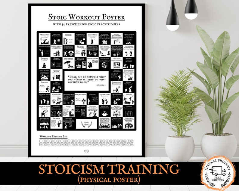 Daily Stoic Routines Chart Stoicism Art Print With 54 - Etsy