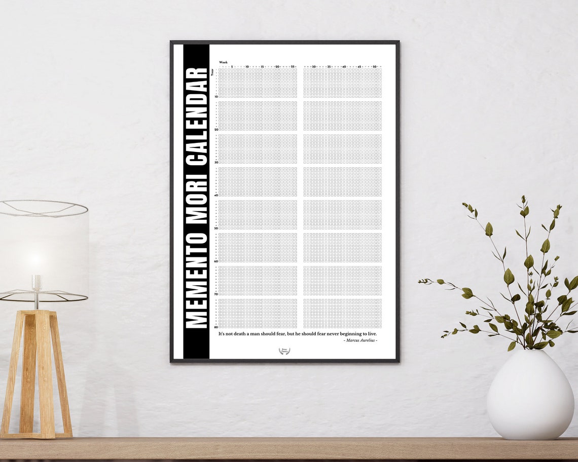 Printable Memento Mori Calendar Weeks of Life Poster Stoicism - Etsy