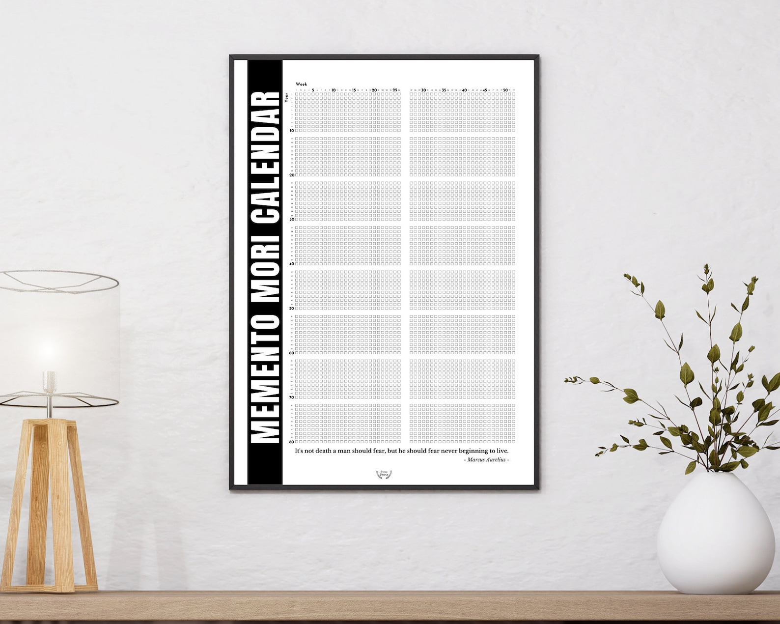Printable Memento Mori Calendar Weeks of Life Poster Stoicism - Etsy