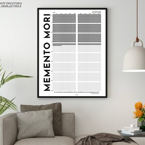 Memento Mori Personalized Life Calendar Weeks Physical Poster, Stoic ...