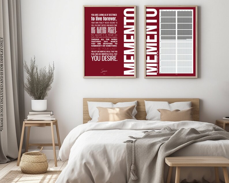 Stoic Life Calendar Wall Art: Memento Mori Reminder - Optional Color ...