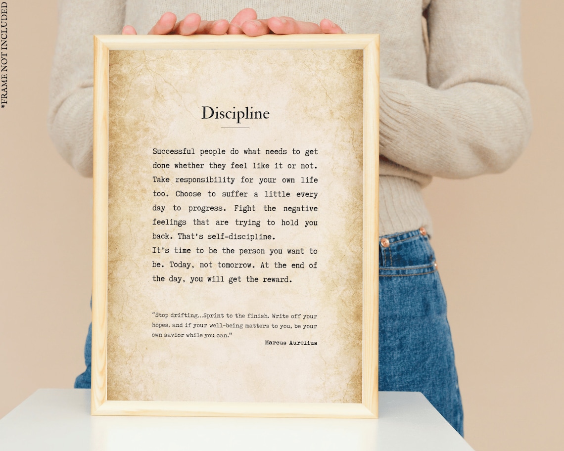 Stoic Discipline Quote Poster: Marcus Aurelius Print - Etsy