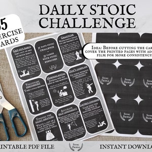 Stoic Exercise Cards, Training Card Deck for Stoics, Stoic Workout Card ...