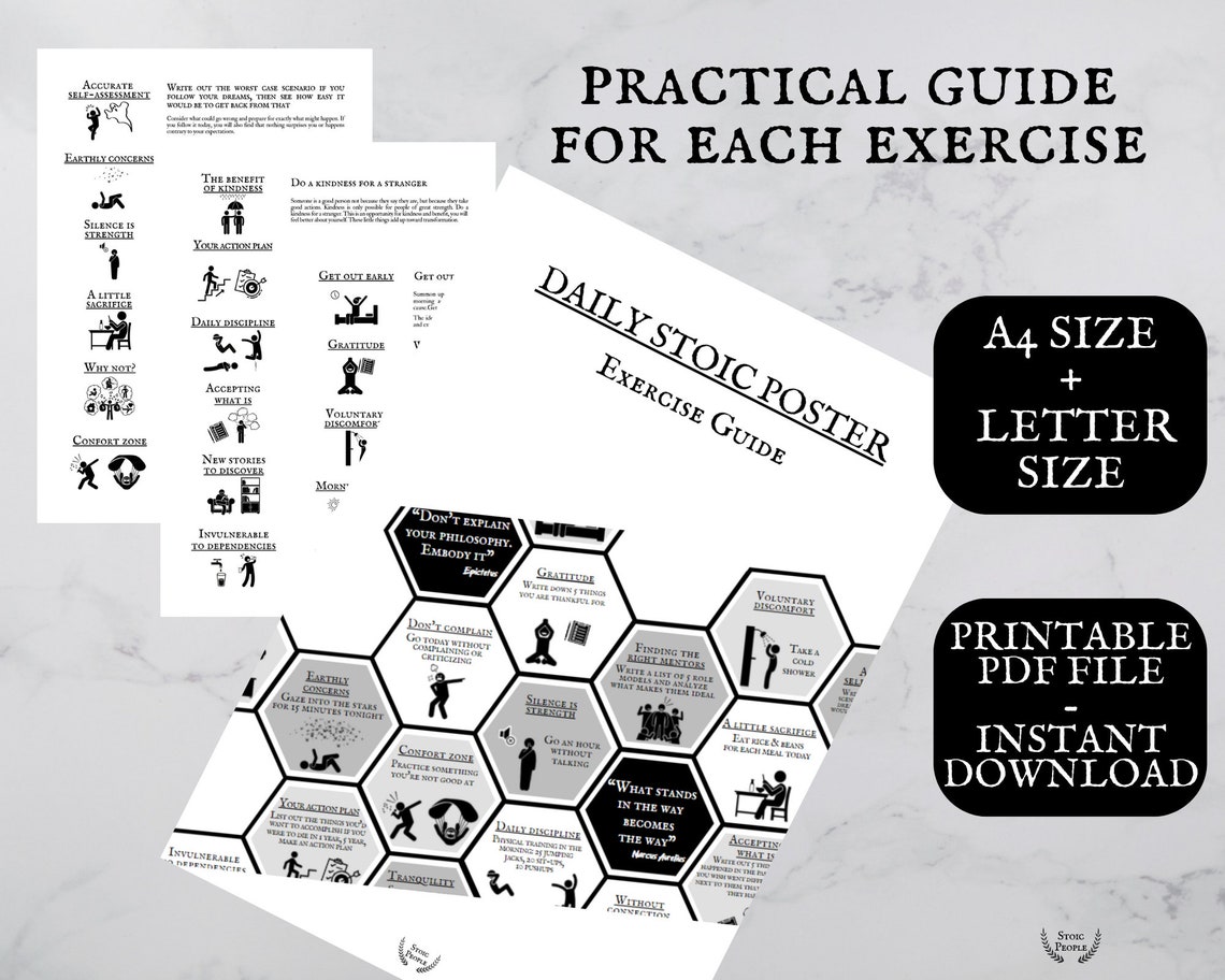 Practical Stoicism Daily Stoic Workout Poster Stoic - Etsy