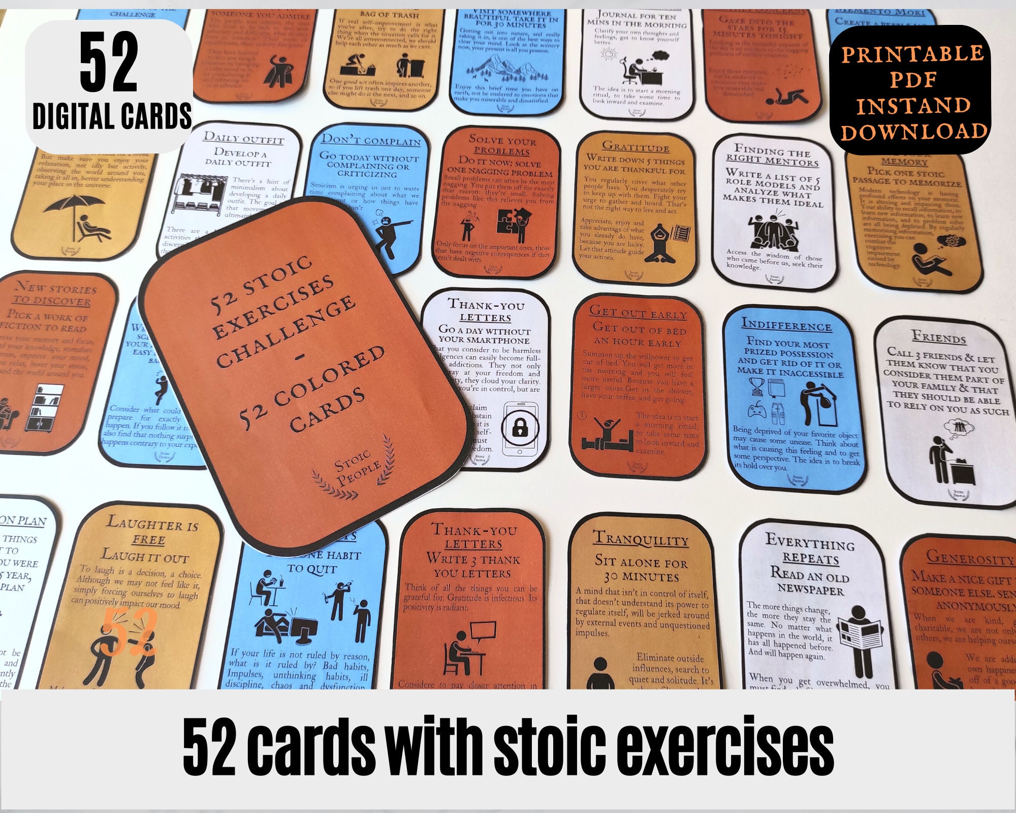 Digital Stoic Cards: 52 Daily Stoic Exercises & Stoicism Principles ...