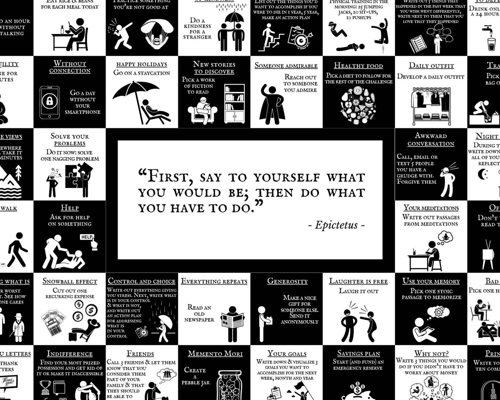 Stoic Training Poster Self Reflection Exercises to Print - Etsy