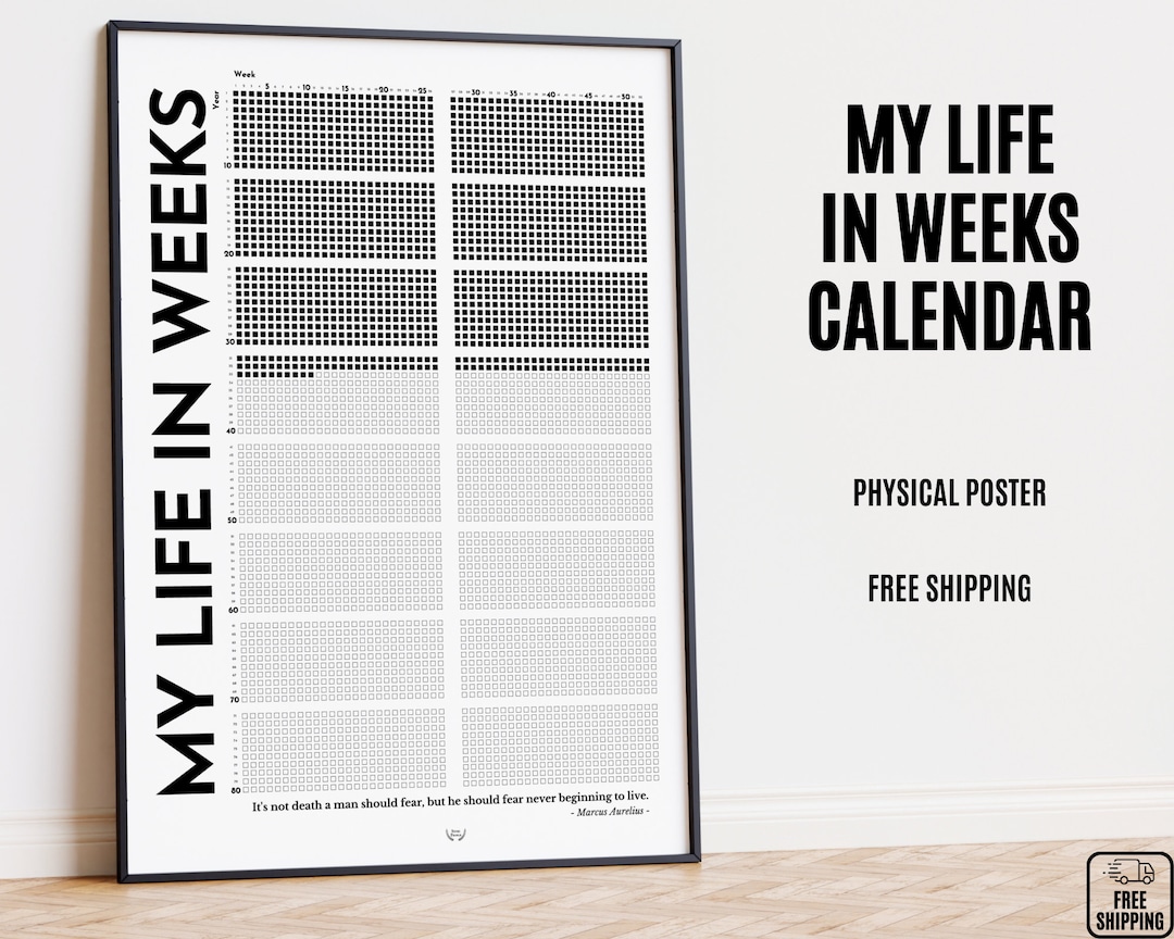 Printed Stoicism Calendar Life in Weeks Poster Memento Mori - Etsy