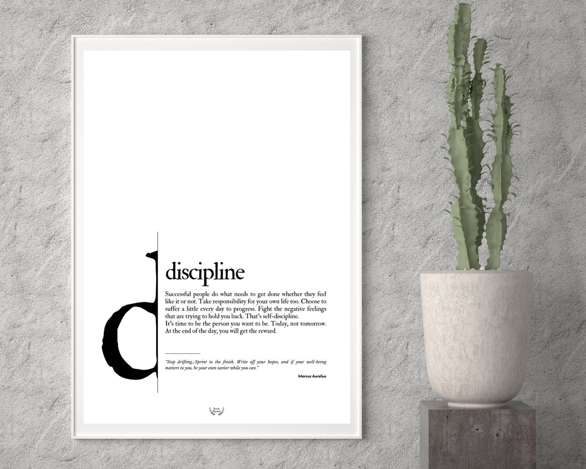 Self Discipline Quote Printable Positive Discipline Prints | Etsy