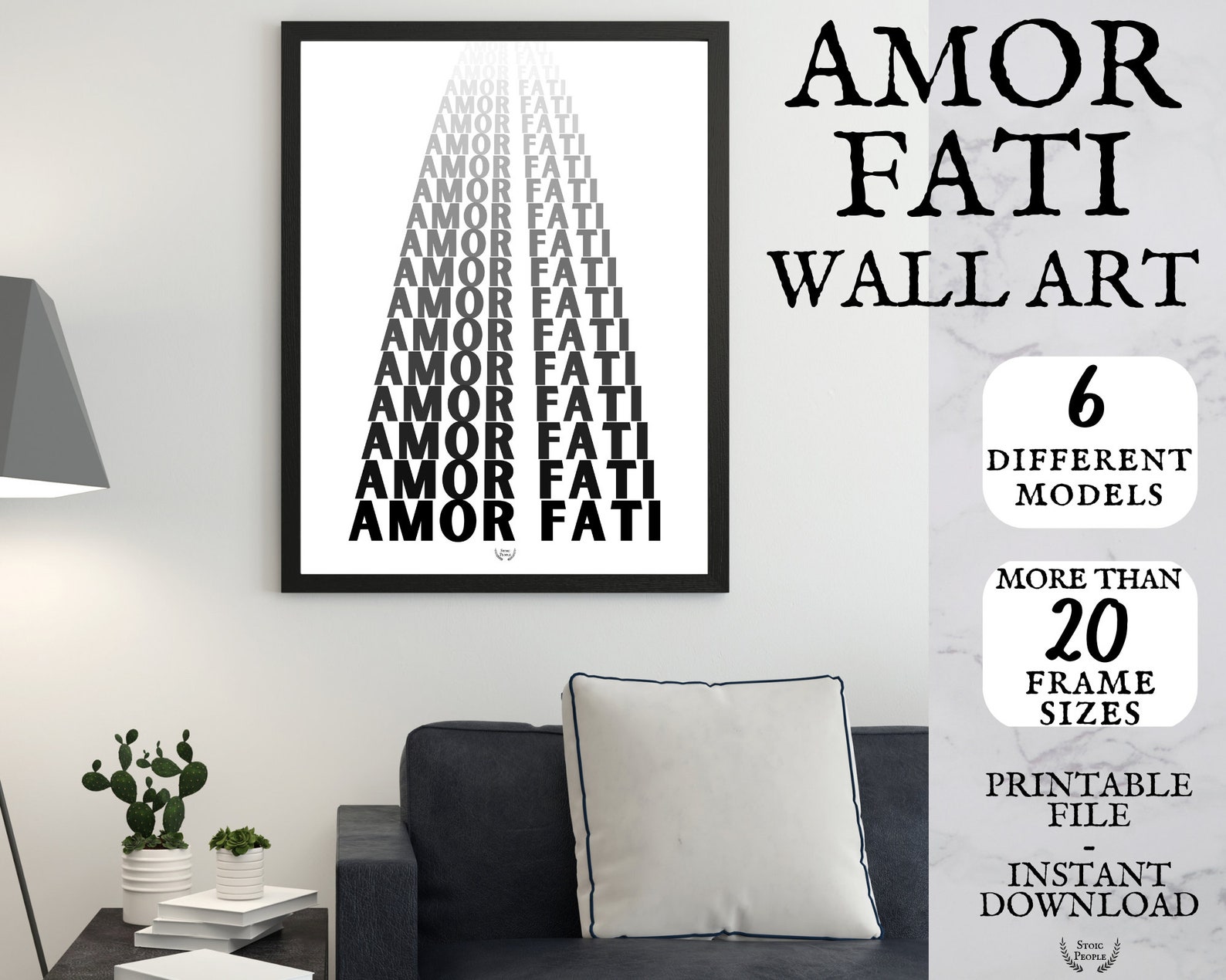 Amor Fati Wall Art Print Stoicism Amor Fati Poster Printable | Etsy