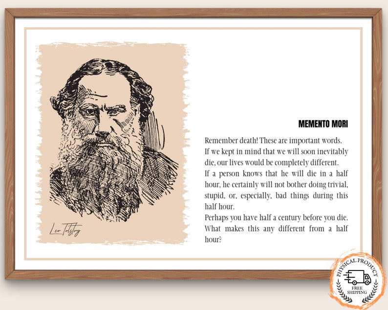 Leo Tolstoy Memento Mori Definition Art Print Meaning of - Etsy