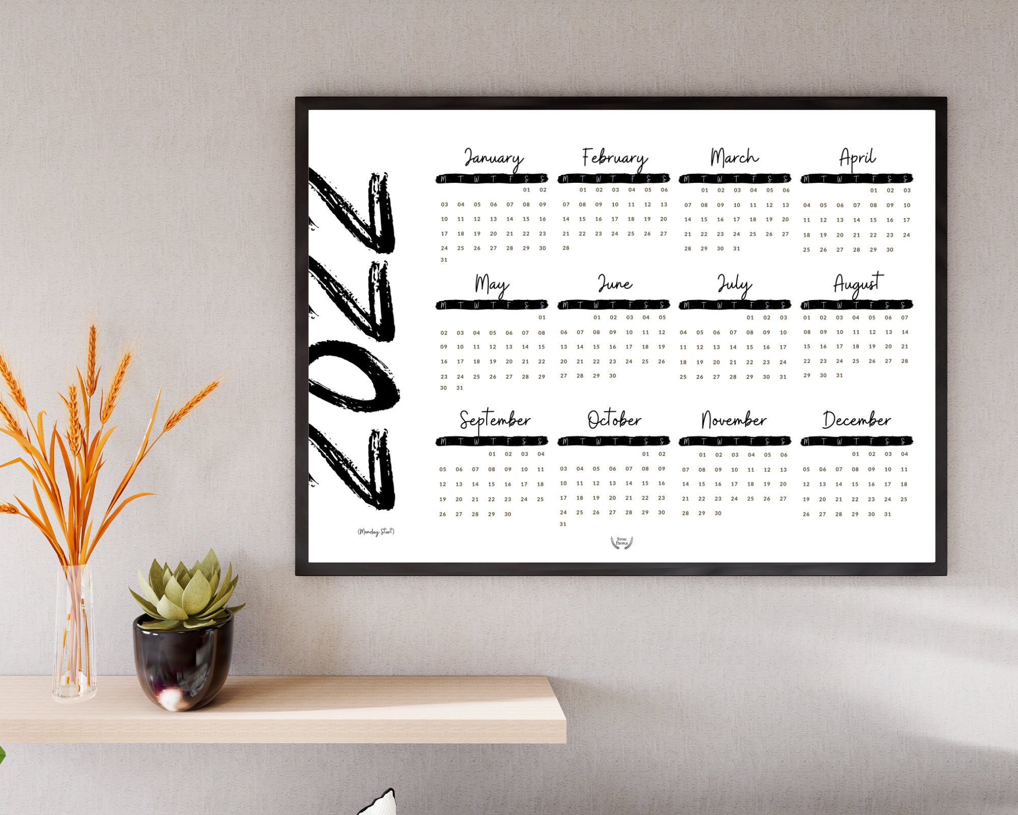 Printable 2022 Minimalist Calendar Print Stoicism 2022 | Etsy