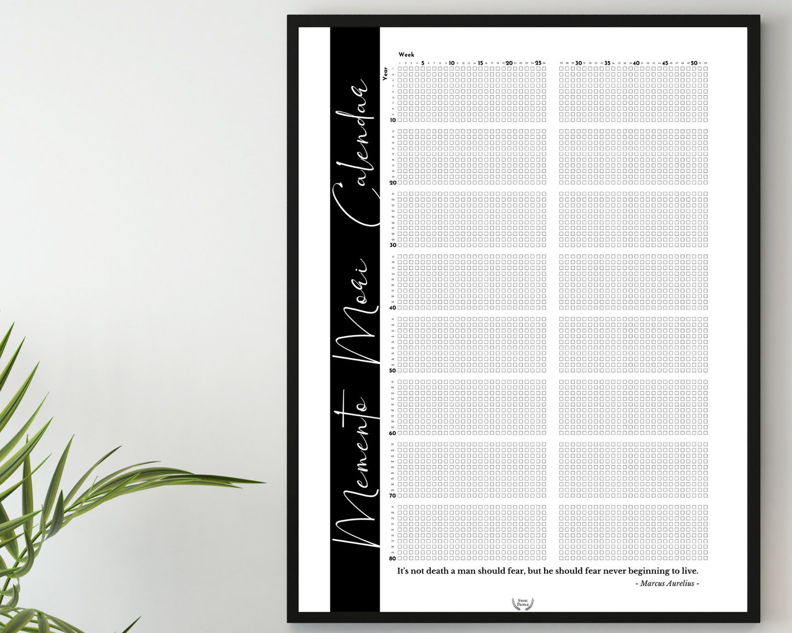 Printable Memento Mori Calendar Weeks of Life Poster Stoicism - Etsy