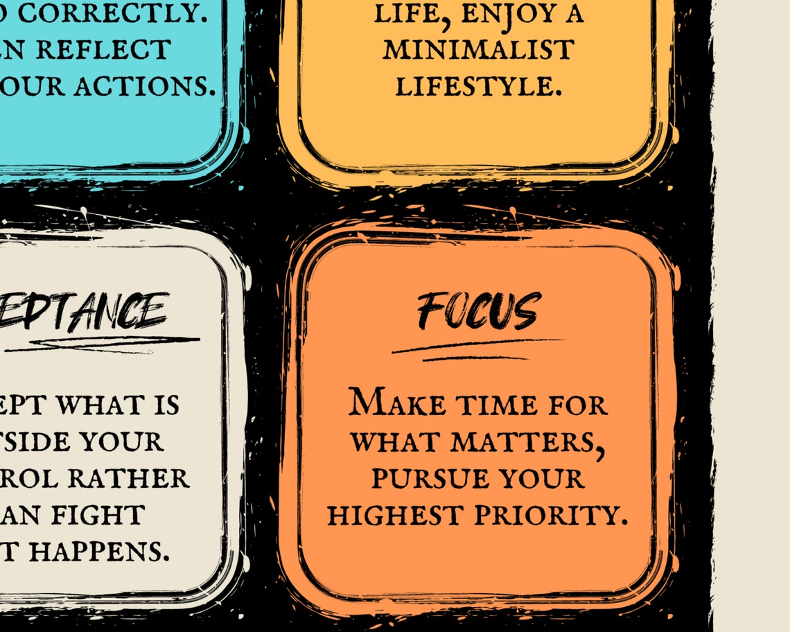 Stoicism Meaning in 12 Stoic Philosophy Principles Stoic - Etsy