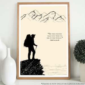 Mahatma Gandhi Quote Print: "be the Change" Activism Poster, Positive ...