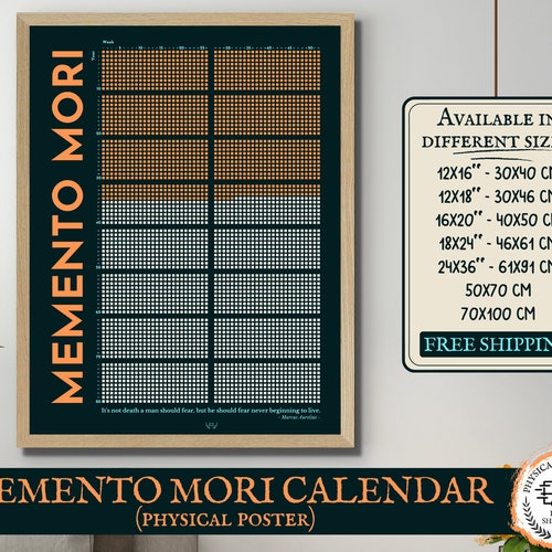 90 Year Life Calendar in Weeks Memento Mori Printable - Etsy Canada