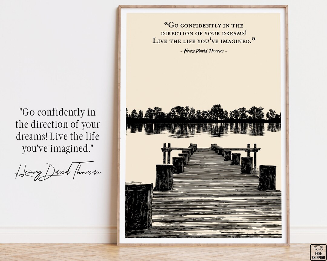 Henry David Thoreau Quote Print: Inspirational Literary Art, Walden ...