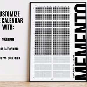 Memento Mori Life in Weeks Calendar Print With Marcus Aurelius Quote ...