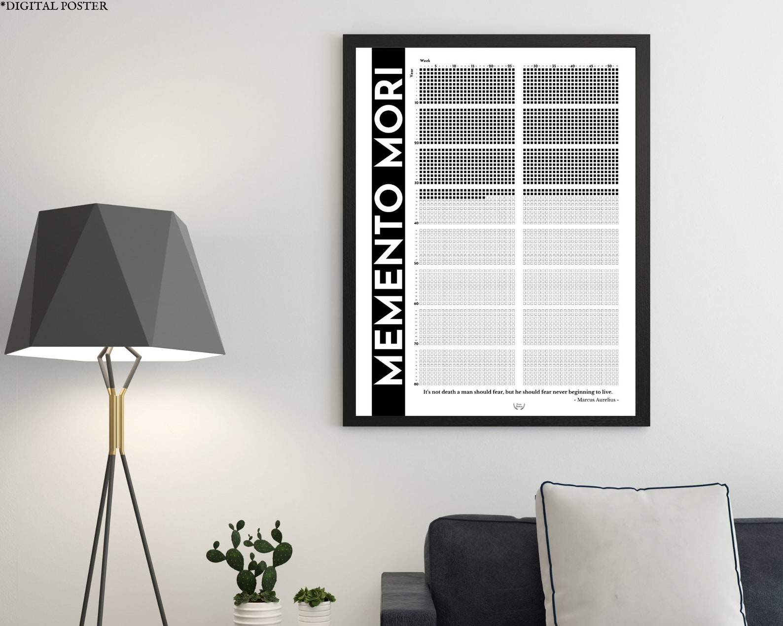 Printable Memento Mori Calendar Weeks of Life Poster, Stoicism Calendar ...