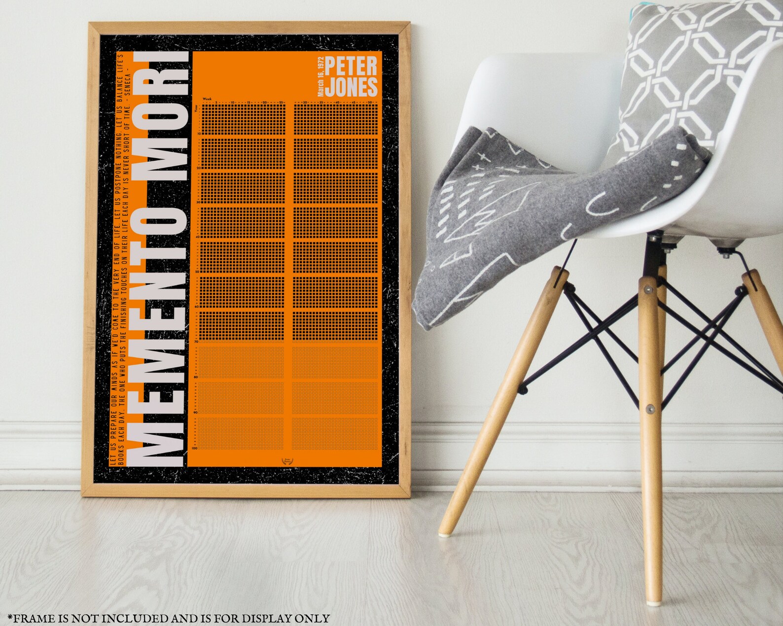 Personalized 100 Year Life Calendar Printed: Stoic Memento Mori Wall ...
