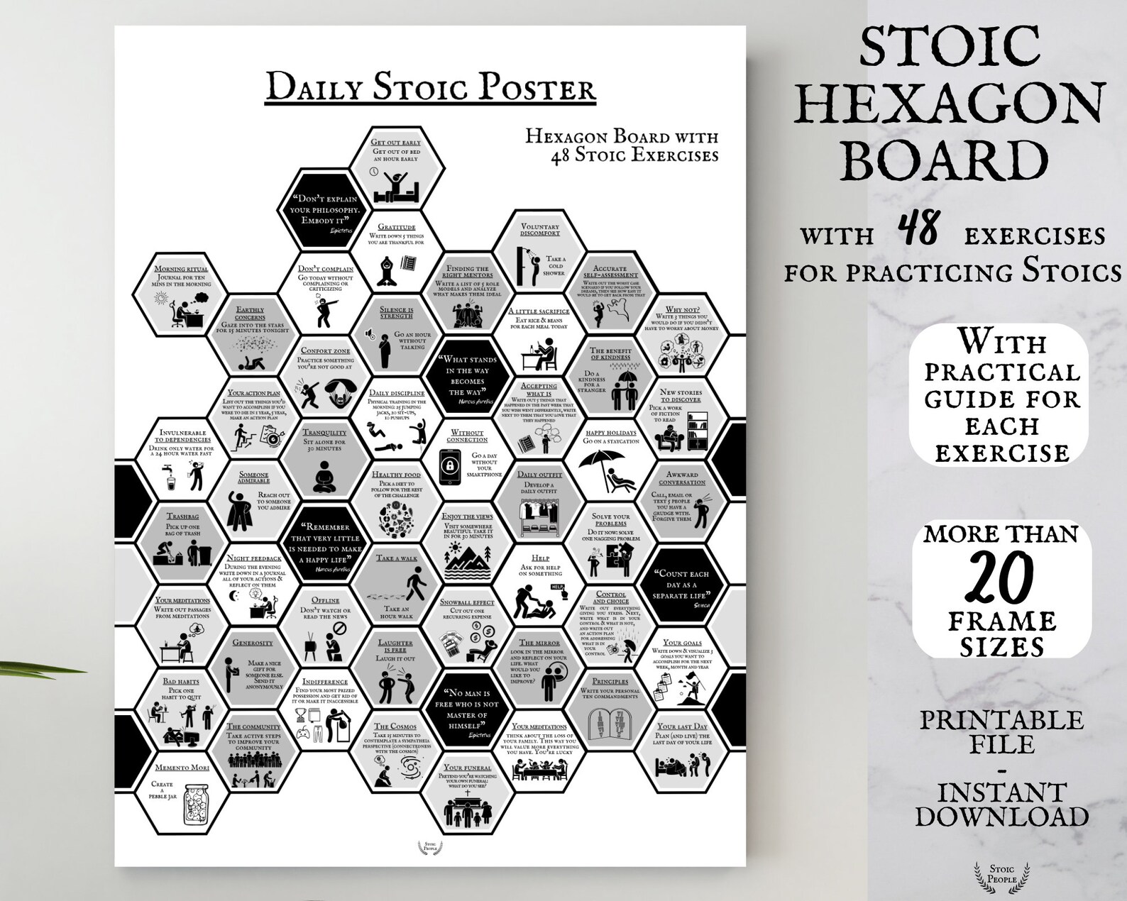 Stoicism Exercises on Stoic Training Board to Train Stoicism - Etsy