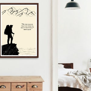 Mahatma Gandhi Quote Print: "be the Change" Activism Poster, Positive ...