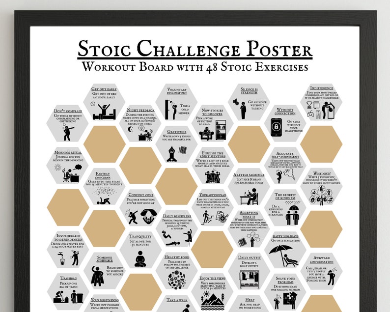 Stoicism Poster With Daily Stoic Exercises Stoicism Wall Art - Etsy