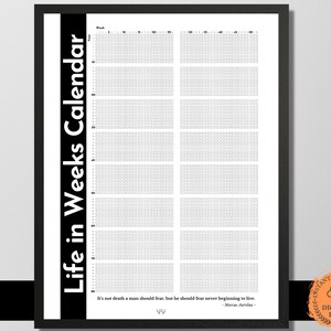 Life Calendar Weeks of My Life Momento Mori Print Life in - Etsy