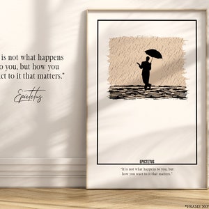 Stoicism Wall Art With Epictetus Quote About Control Dichotomy, Stoic ...