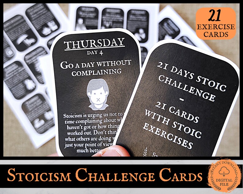 Stoic Practice Card Deck Stoicism Cards Game Daily Stoic | Etsy