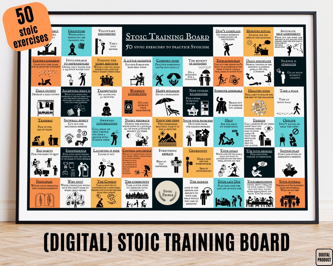 Modern Stoicism Training Board, Daily Stoic Exercises Poster Printable ...