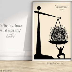 Stoic Wall Art Set of 2 Prints Epictetus Quote About Stoic Courage and ...