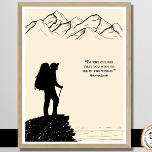 Mahatma Gandhi Quote Print Be the Change Activism Poster - Etsy