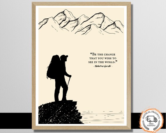Mahatma Gandhi Quote Print Be the Change Activism Poster - Etsy