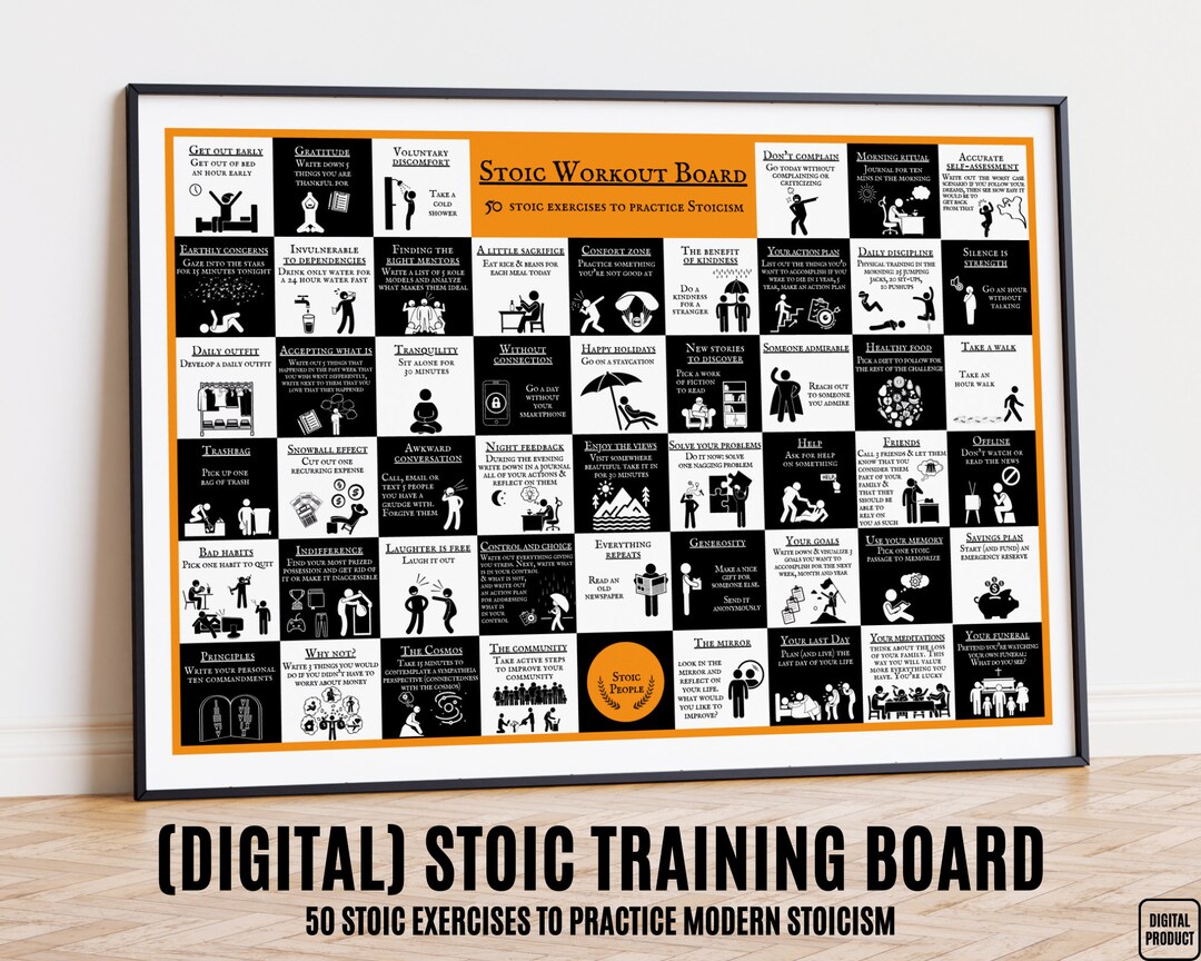 Stoic Workout Board: 50 Stoicism Exercises (digital Download) - Etsy