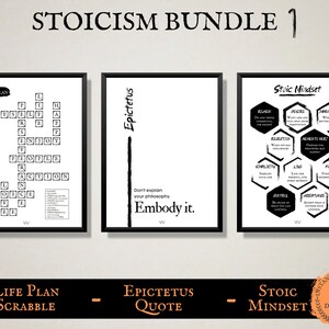 Practical Stoicism Philosophy SET OF 3 PRINTS, Daily Stoic Mindset ...